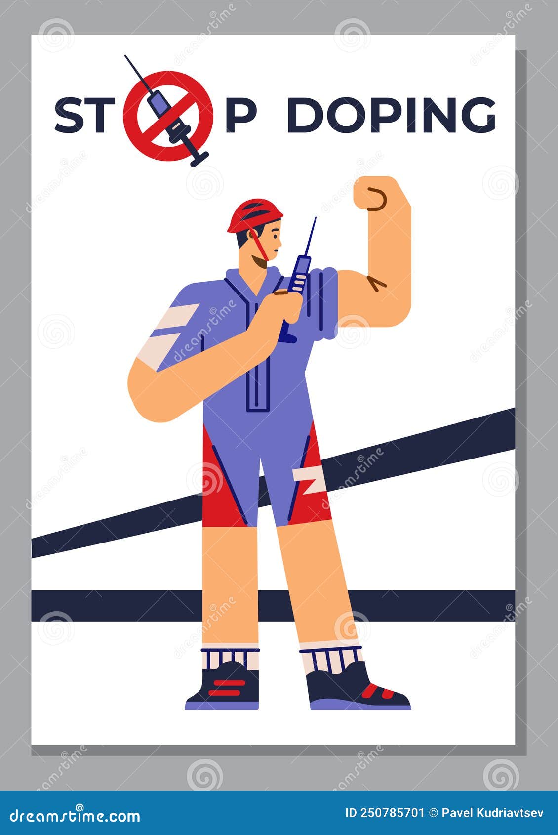 Vertical Poster or Website Banner about Stop Doping Flat Style Stock ...