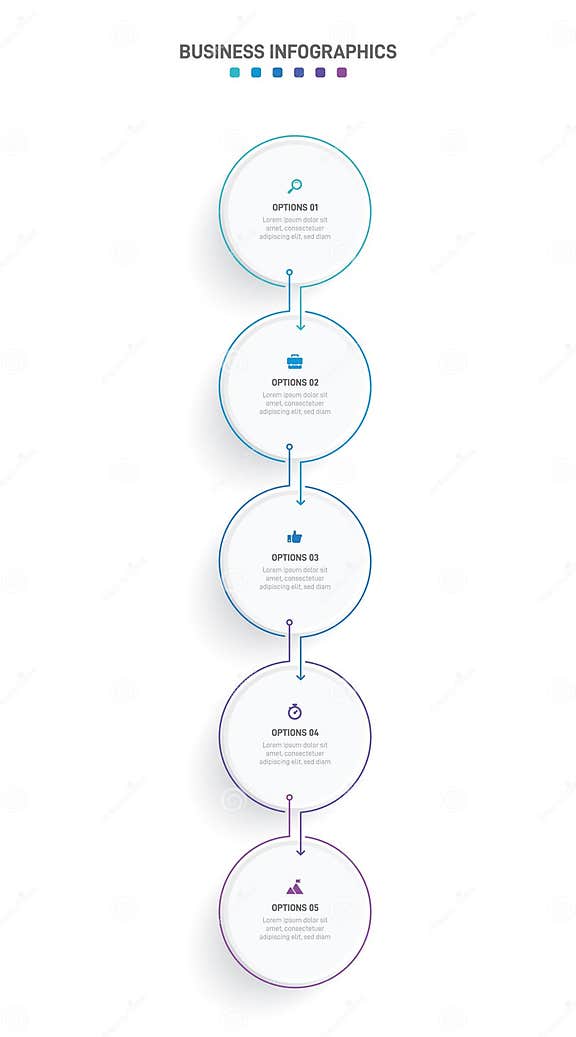 Vertical Progress Bar Featuring 5 Arrow-shaped Elements, Symbolizing ...