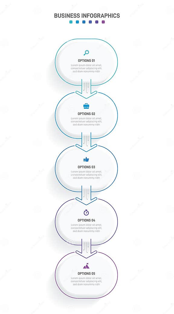 Vertical Progress Bar Featuring 5 Arrow-shaped Elements, Symbolizing ...