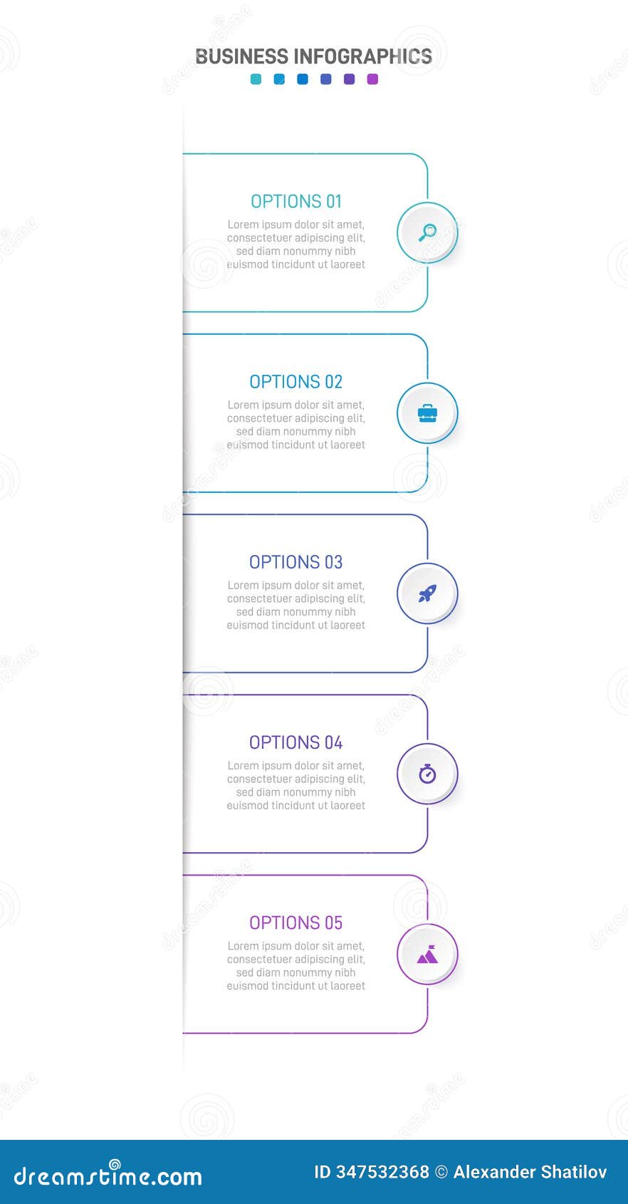 Vertical Progress Diagrams With 4 Elements. Concept Of Four Steps Of ...
