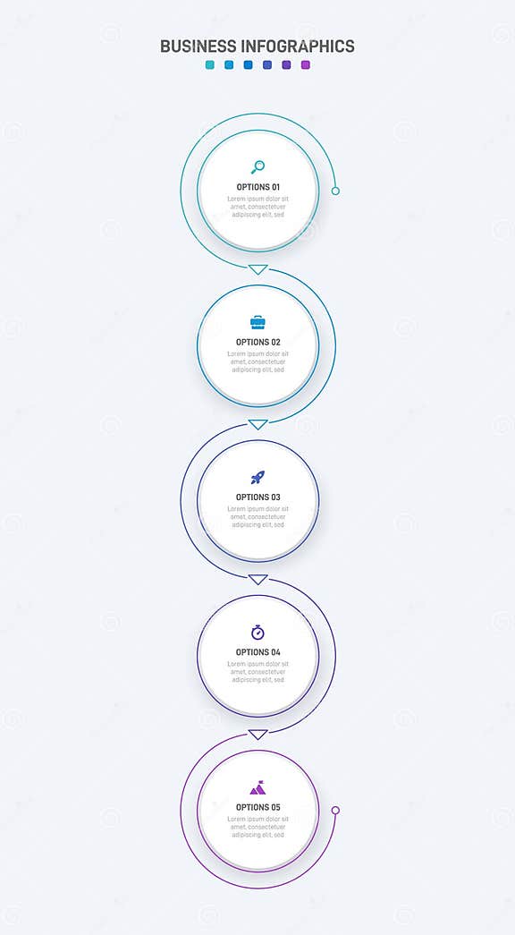 Vertical Progress Bar Featuring 5 Arrow-shaped Elements, Symbolizing ...