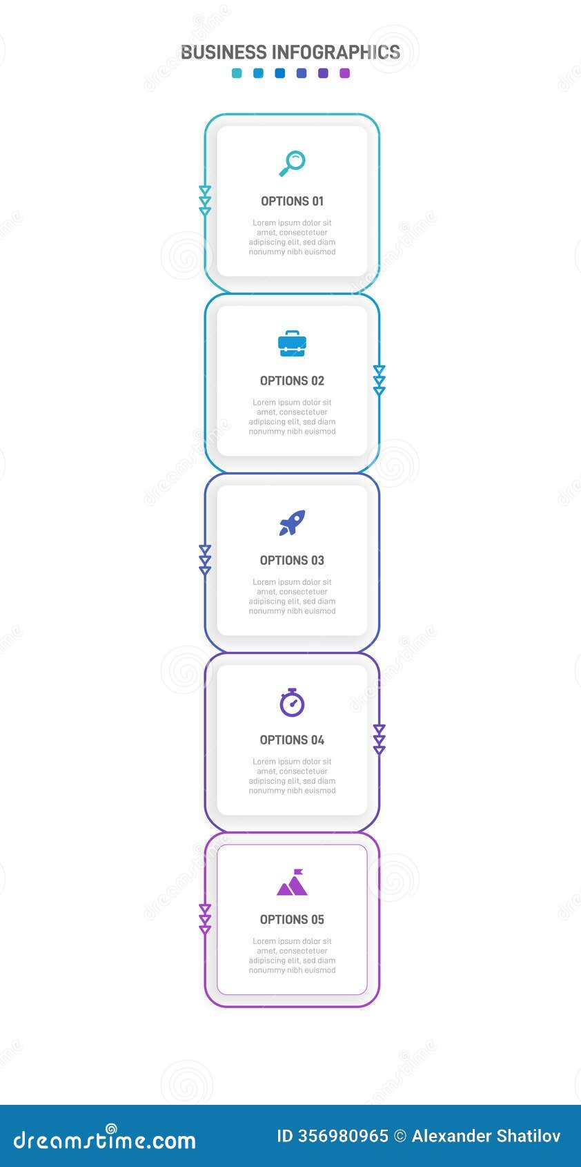 Vertical Progress Bar Featuring 5 Arrow-shaped Elements, Symbolizing ...