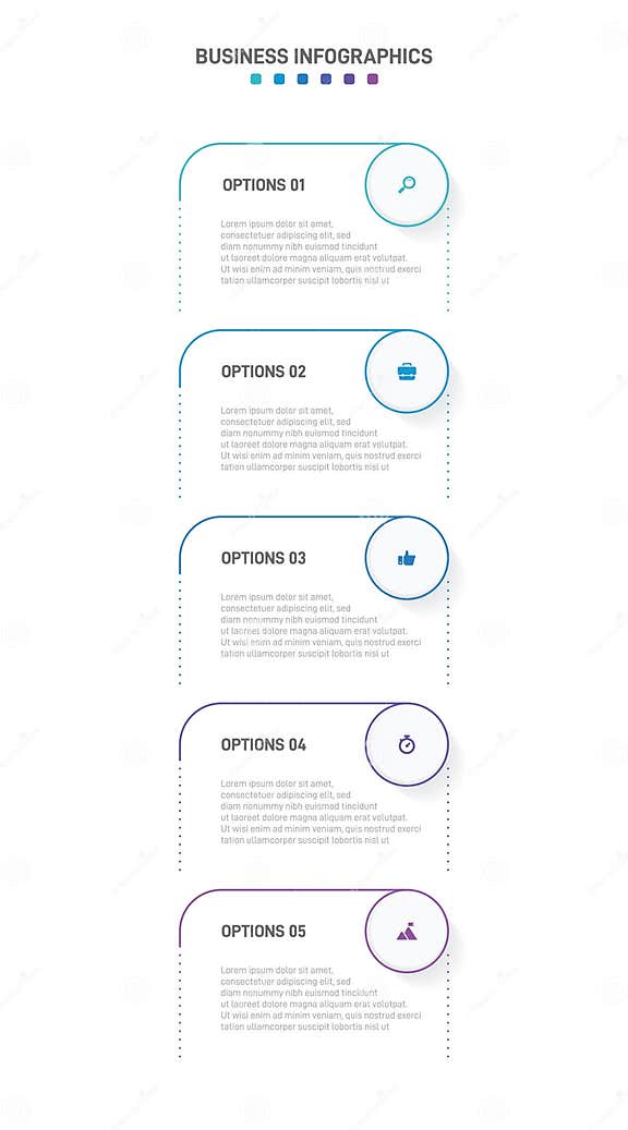 Vertical Progress Bar Featuring 5 Arrow-shaped Elements, Symbolizing ...