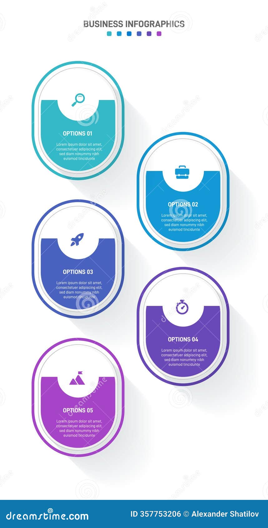 Vertical Progress Bar Featuring 5 Arrow-shaped Elements, Symbolizing ...