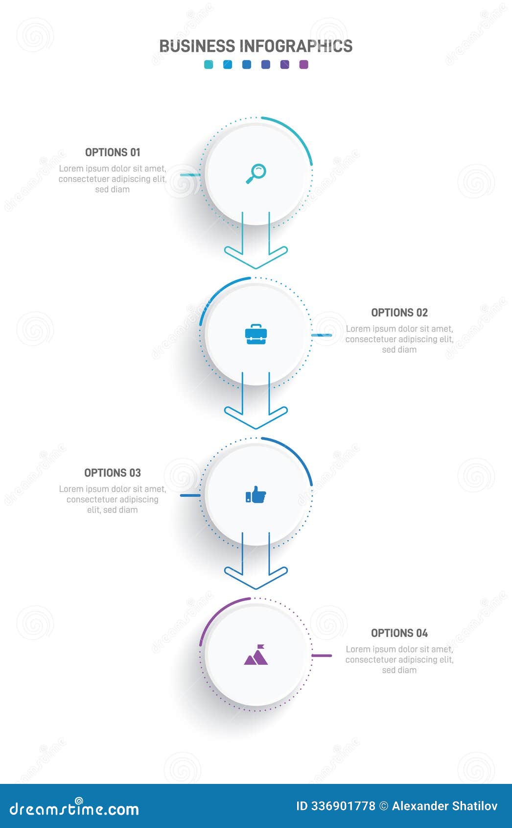 Vertical Progress Bar Featuring 4 Arrow-shaped Elements, Symbolizing ...