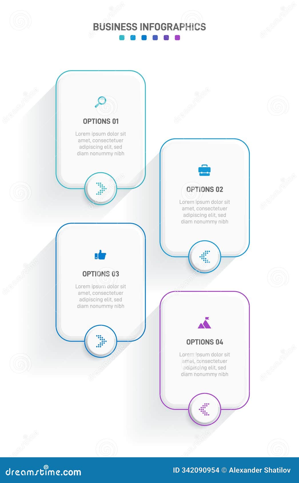 Vertical Progress Bar Featuring 4 Arrow-shaped Elements, Symbolizing ...