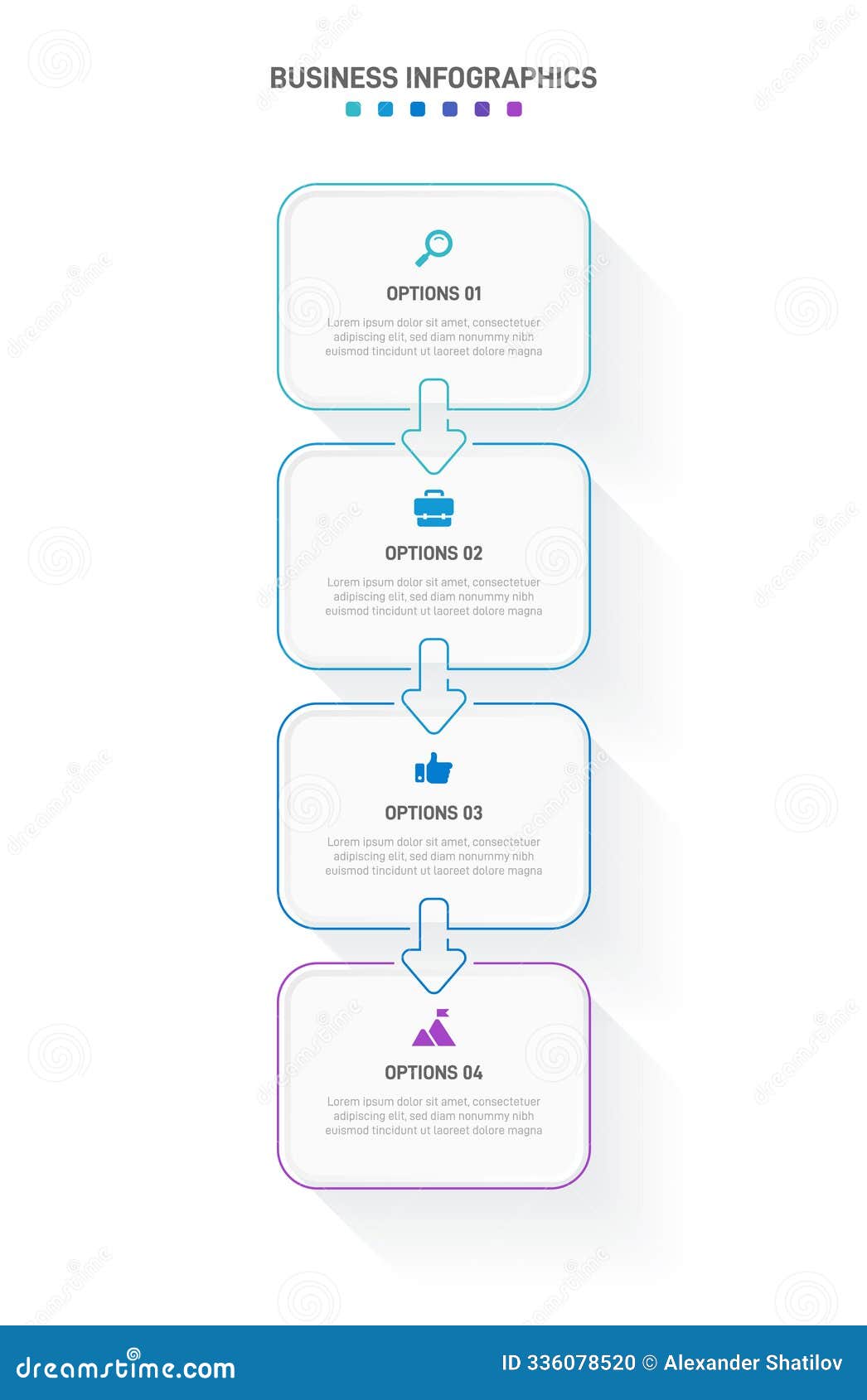 Vertical Progress Bar Featuring 4 Arrow-shaped Elements, Symbolizing ...