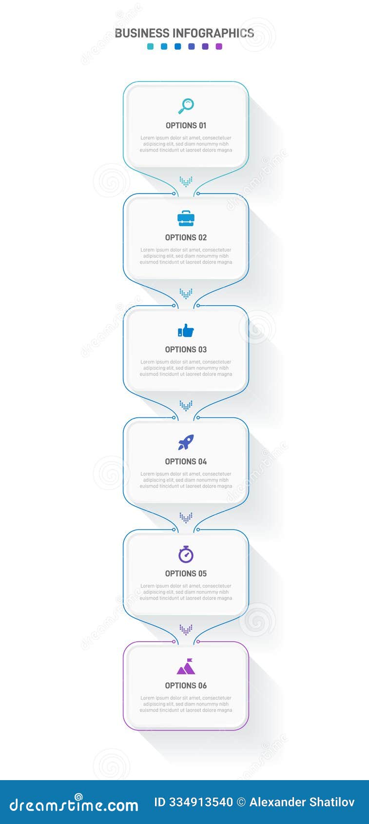 Vertical Progress Bar Featuring 6 Arrow-shaped Elements, Symbolizing ...