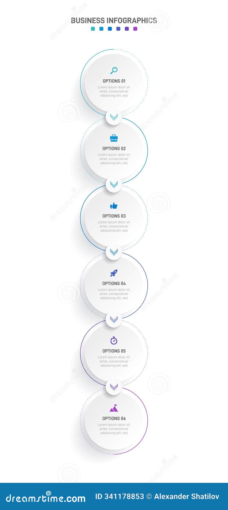 Vertical Progress Bar Featuring 6 Arrow-shaped Elements, Symbolizing ...