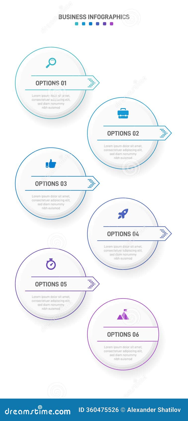 Vertical Progress Bar Featuring 6 Arrow-shaped Elements, Symbolizing ...