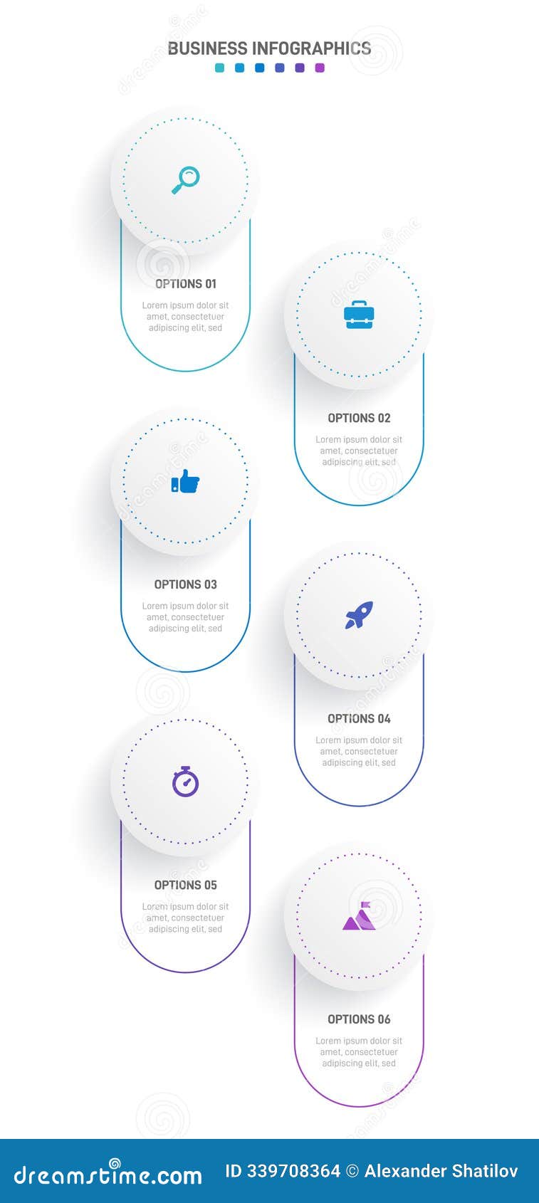 Vertical Progress Bar Featuring 6 Arrow-shaped Elements, Symbolizing ...