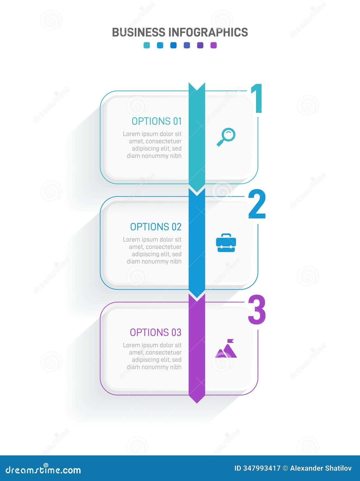 Vertical Progress Bar Featuring 3 Arrow-shaped Elements, Symbolizing ...