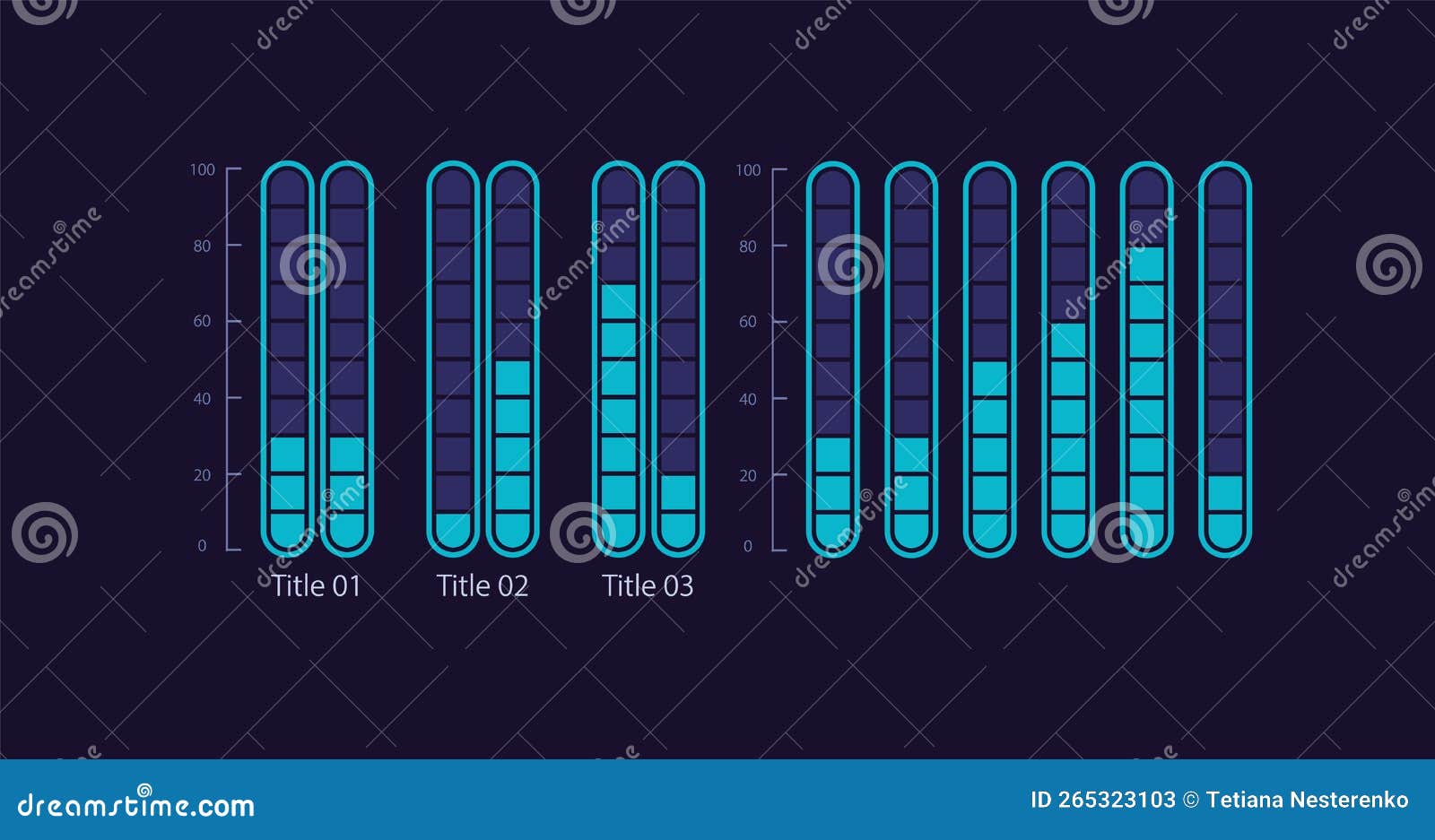 Vertical Progress, Step, Phase Indicators With 5 Steps. Vector ...