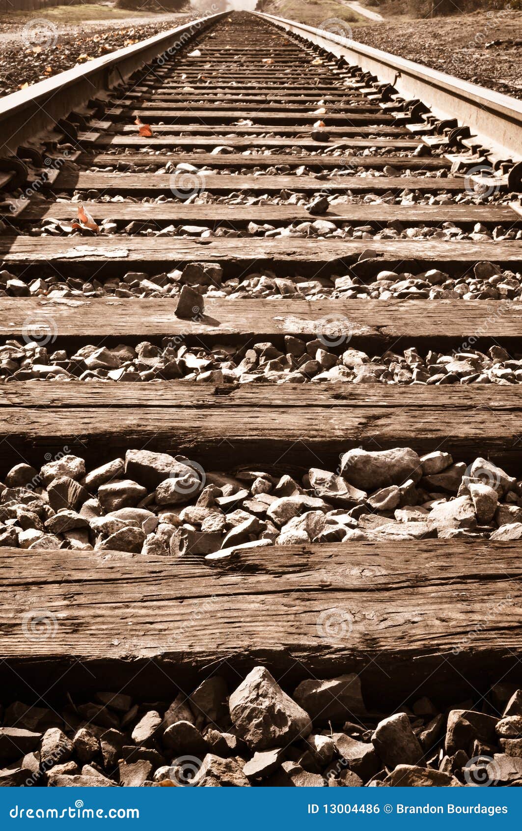 Vertical Railroad Track in Fall Stock Photo - Image of journey, iron ...