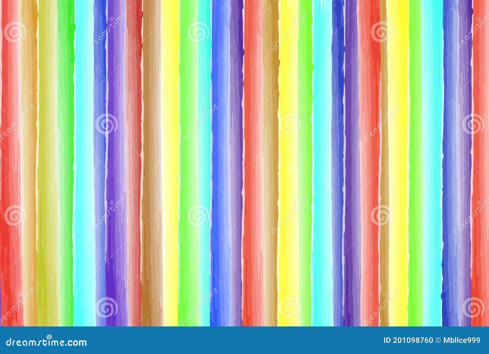 Vertical Rainbow Watercolor Stripes Abstract Vector Pattern. Stock ...