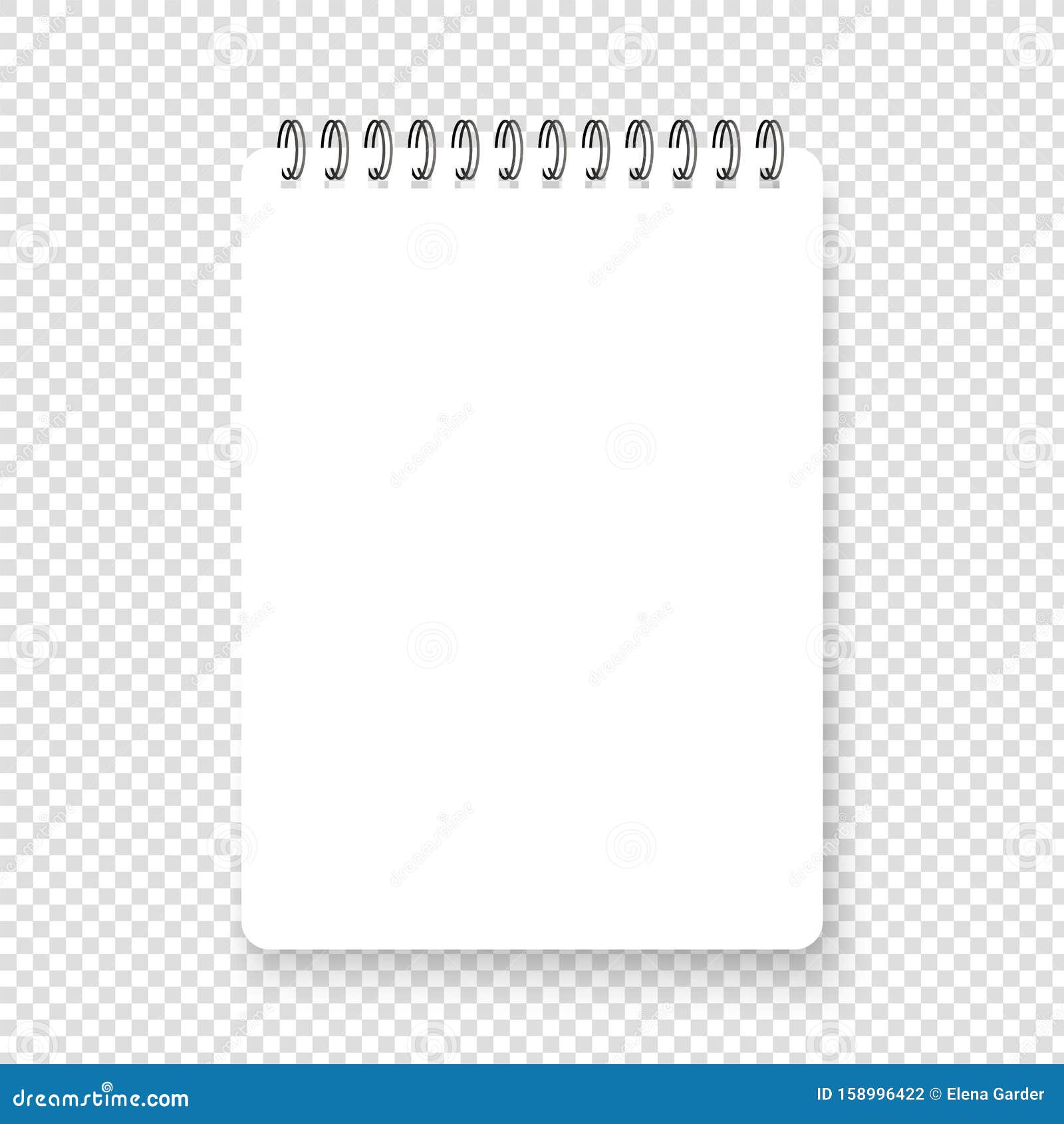 Vertical Realistic Spiral Notepad. Blank Notebook. Top View Stock ... Vertical Realistic Spiral Notepad. Blank Notebook. Top View Stock ...