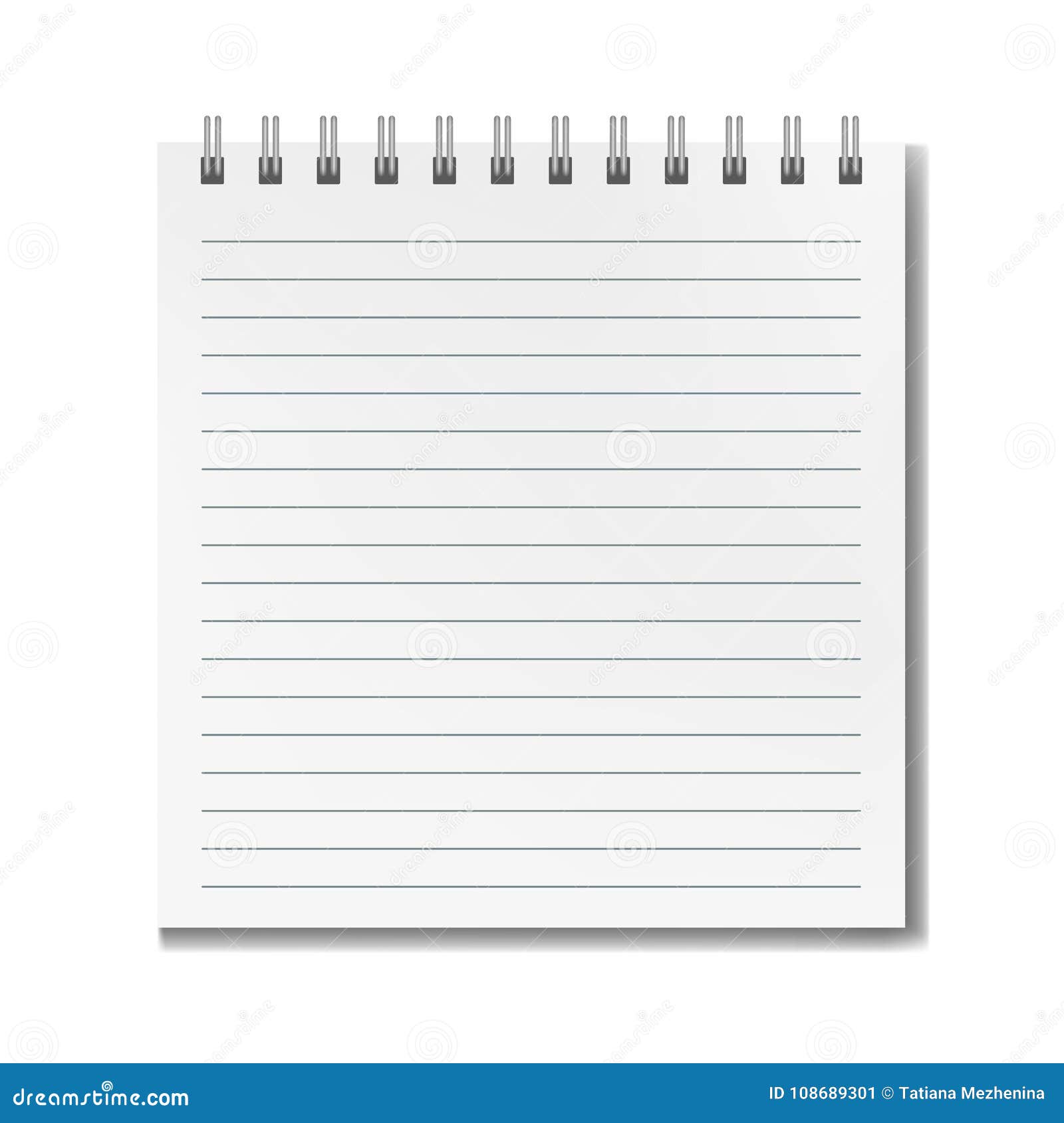 Square Ruled Notebook Or Exercise Book Page Cartoon Vector ...