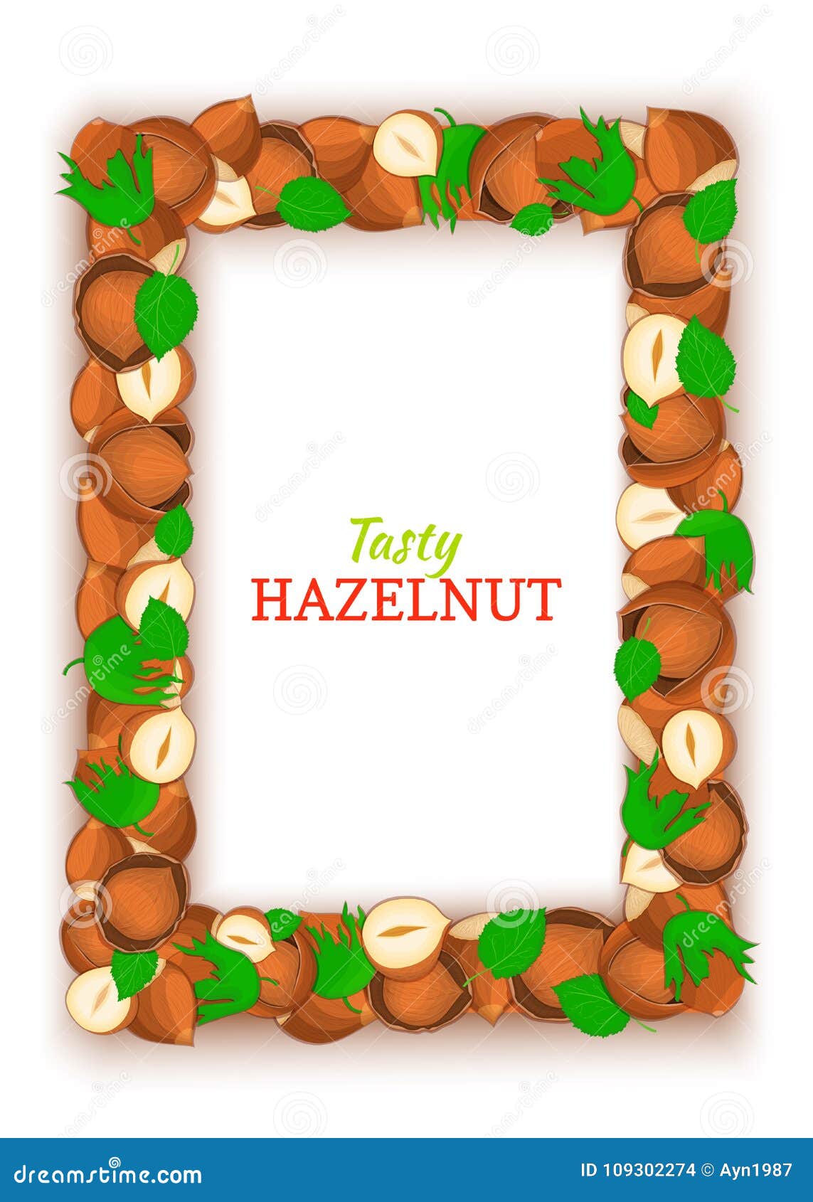 Vertical Rectangle Colored Frame Composed of Delicious of Hazelnut ...