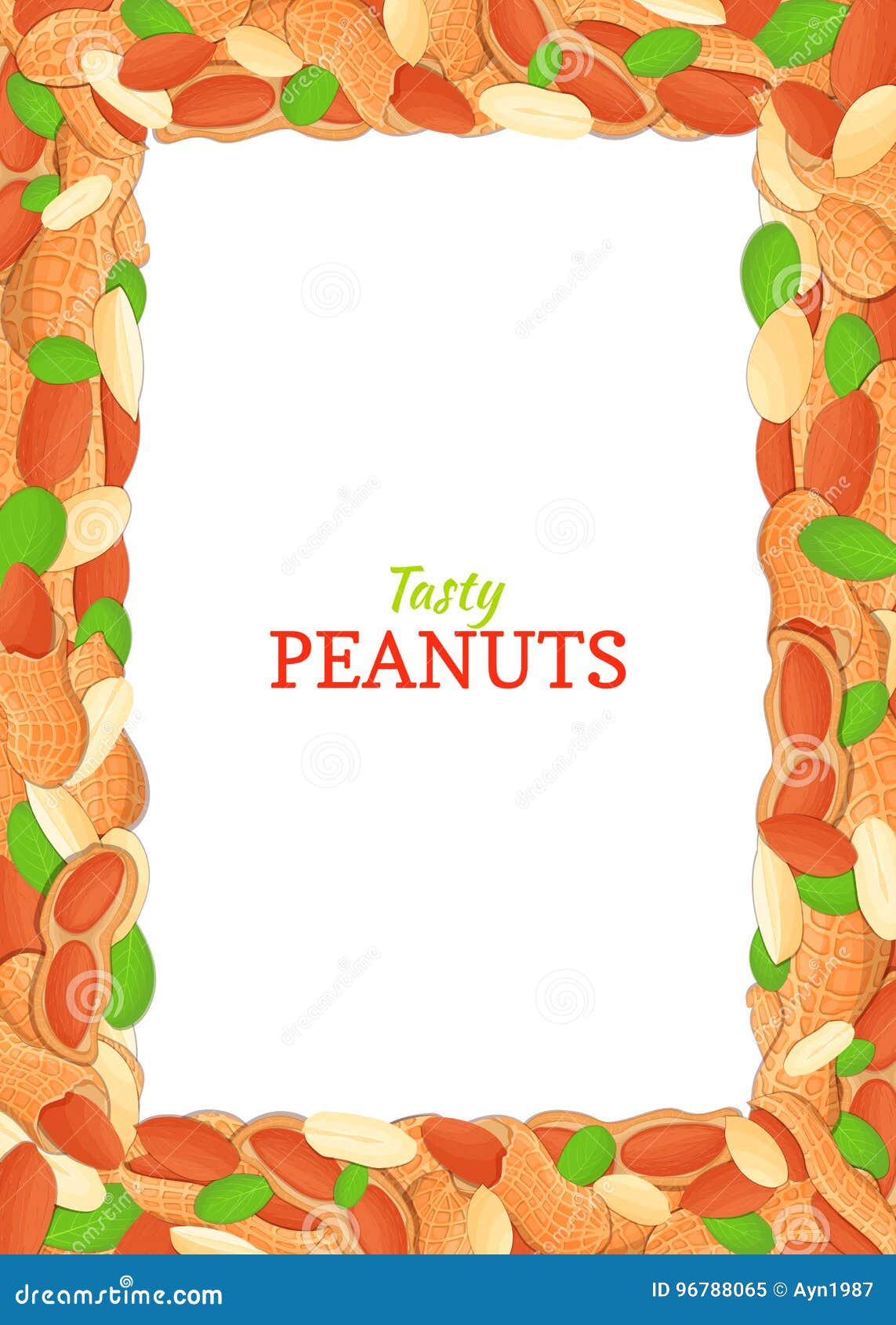 Vertical Rectangle Colored Frame Composed of Delicious of Peanut ...