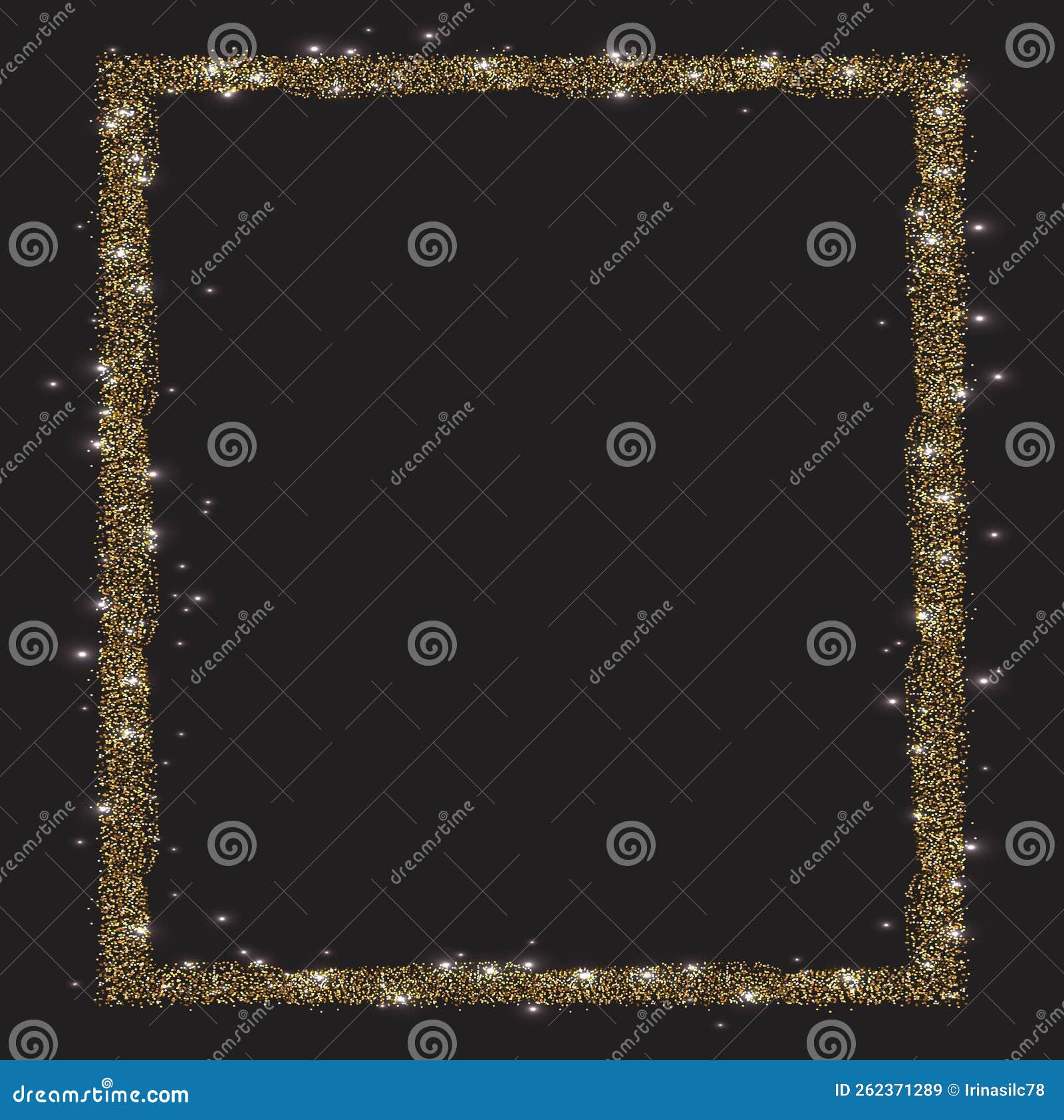 Vertical Rectangle Glitter Golden Frame Stock Vector - Illustration of ...