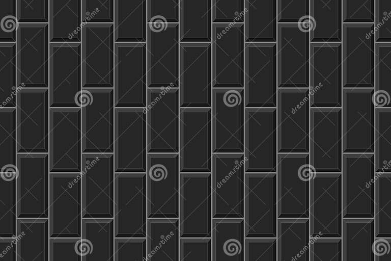 Vertical Rectangle Tile Layout. Ceramic or Brick Black Wall Seamless ...