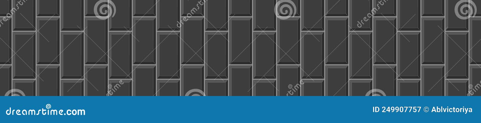 Vertical Rectangle Tile Template. Ceramic or Brick Black Wall Seamless ...