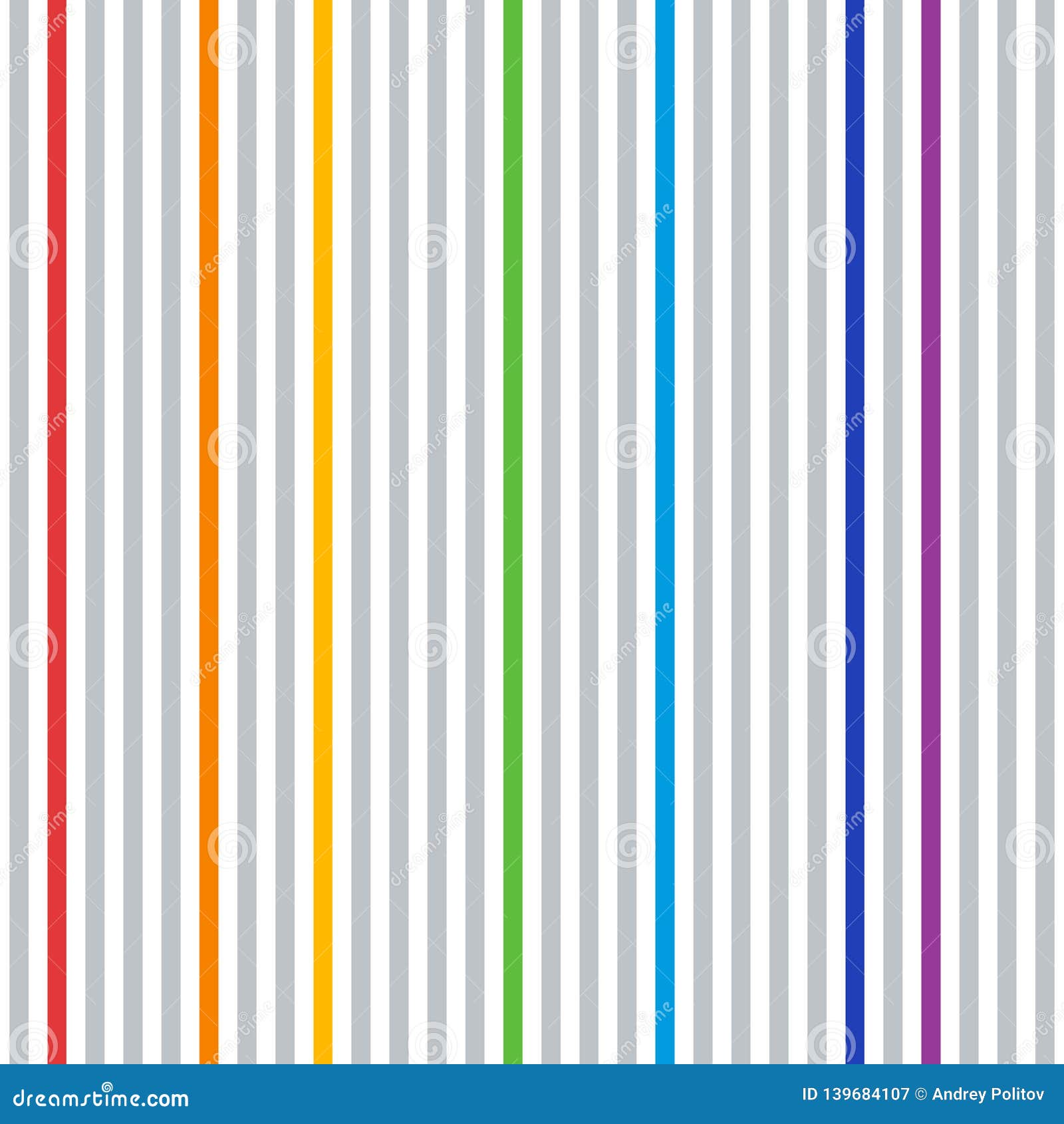 Vertical Rectangular Gray and Rainbow Lines, Seamless Stock Vector ...
