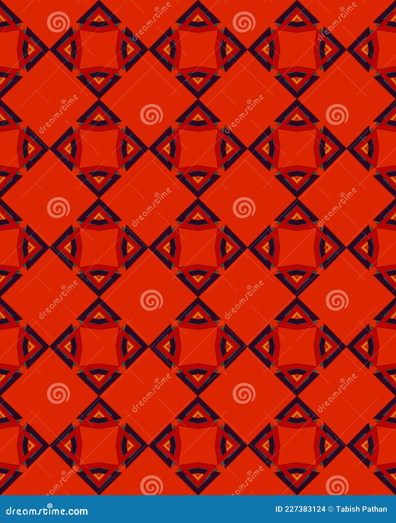 Vertical Red Background with Patterned Shapes Stock Illustration ...