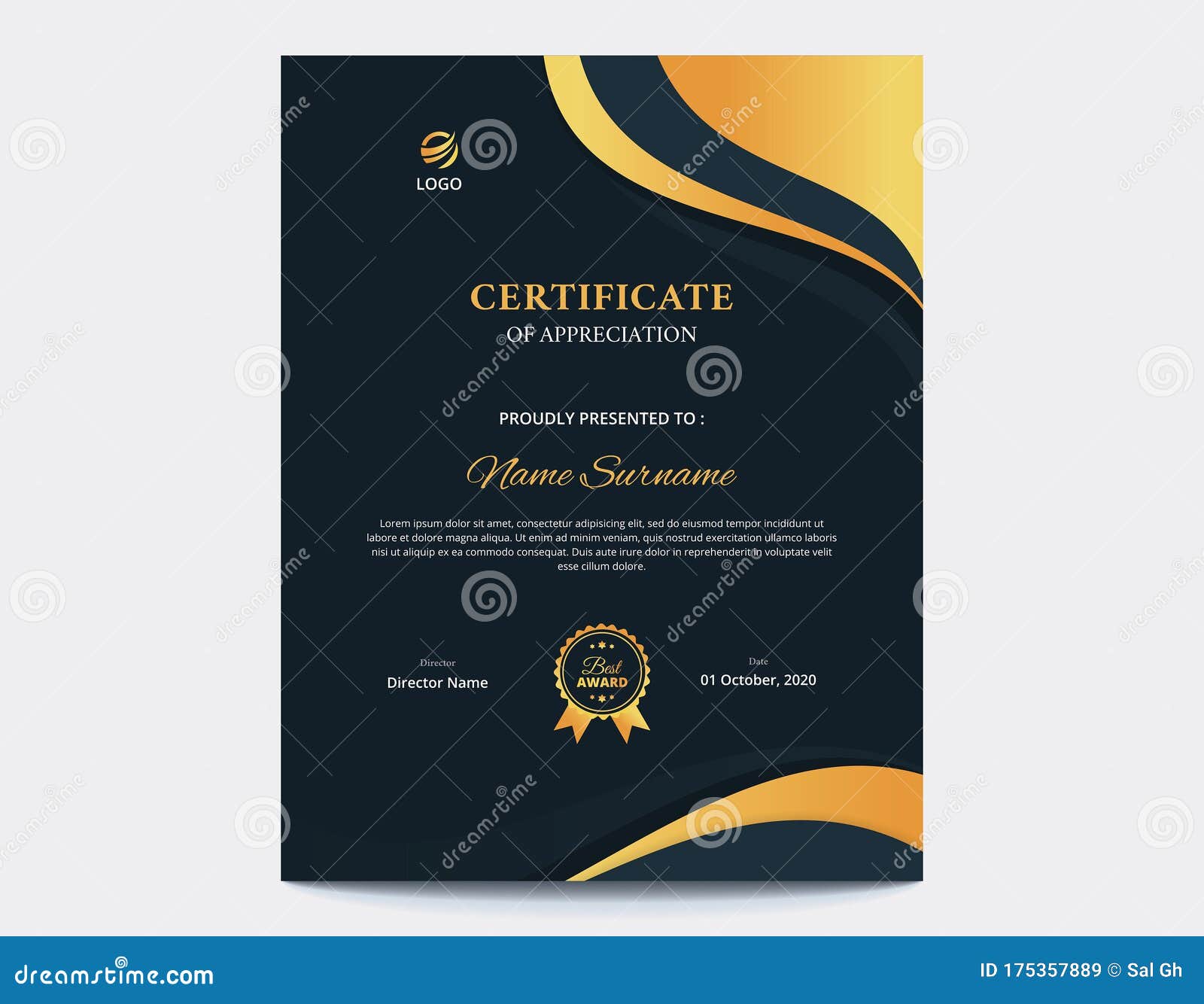 Dark Blue Background with Gold Waves Vertical Certificate Stock Vector ... Dark Blue Background with Gold Waves Vertical Certificate Stock Vector ...