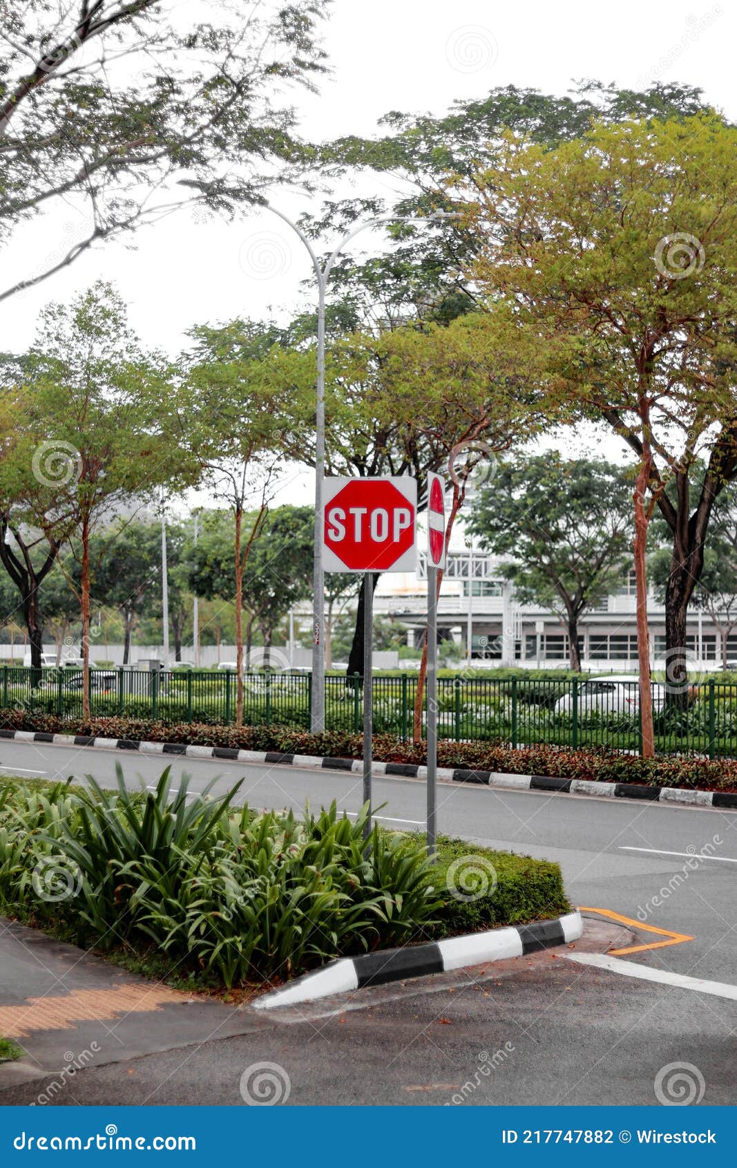 Vertical of the Red-colored STOP Traffic Sign on the Road Stock Photo ...