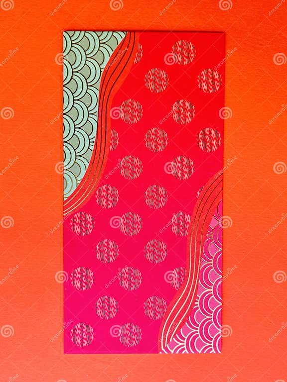 Red Envelope Has Some Fish Scale Patterns on Orange Background, Stock ...