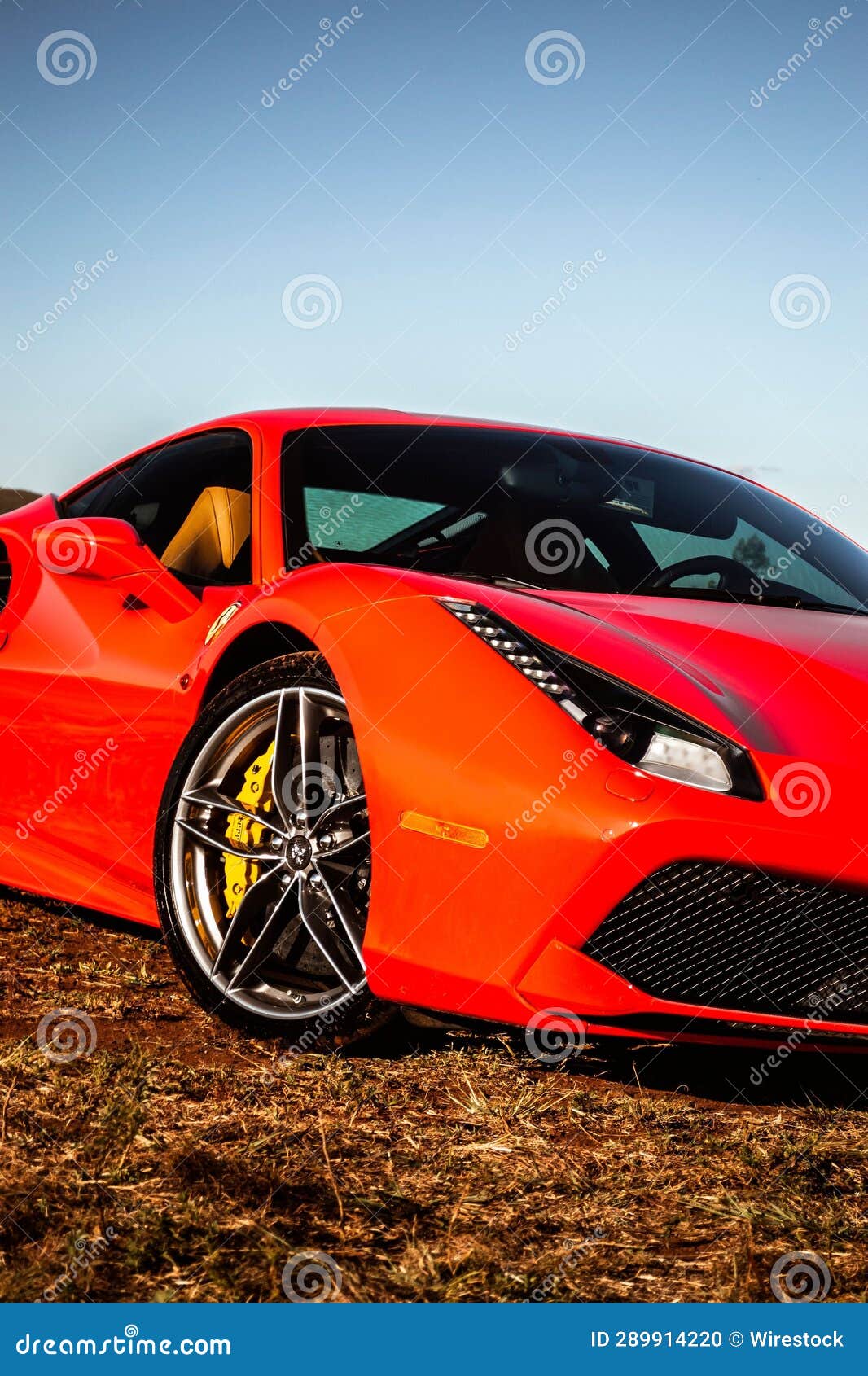 Vertical of a Red Ferrari Front View Editorial Image - Image of ...