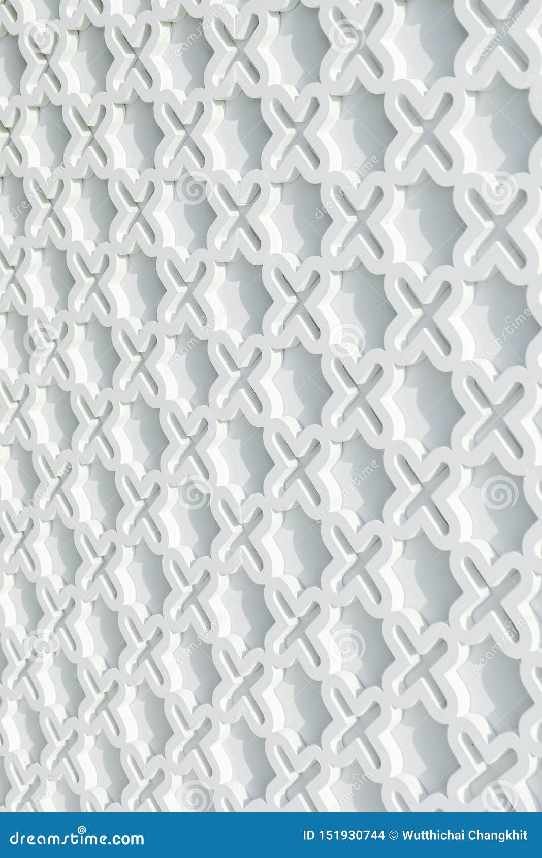 Vertical of Repeating Pattern of the Wall is a White Cross Geometric ...