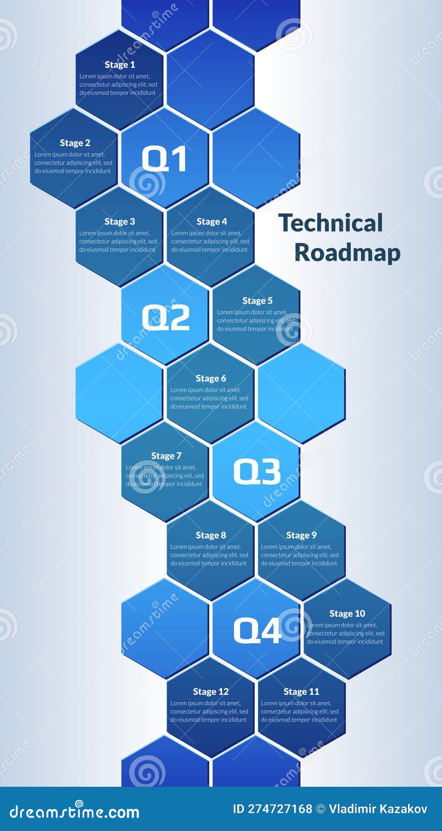 Vertical Roadmap With Rocket And Milestones On Space Black Background ...