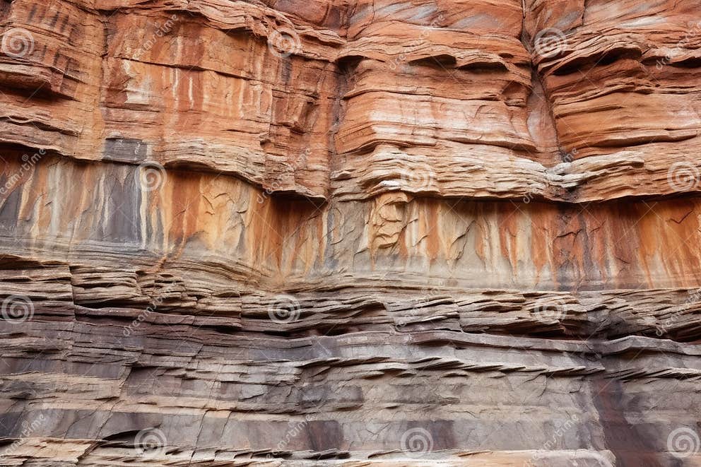 Vertical Rock Layers in a Canyon Wall Stock Photo - Image of wall, face ...