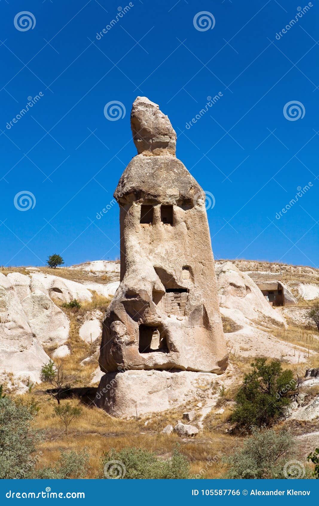 Vertical Rock with Traces of Human Activity. Stock Photo - Image of ...