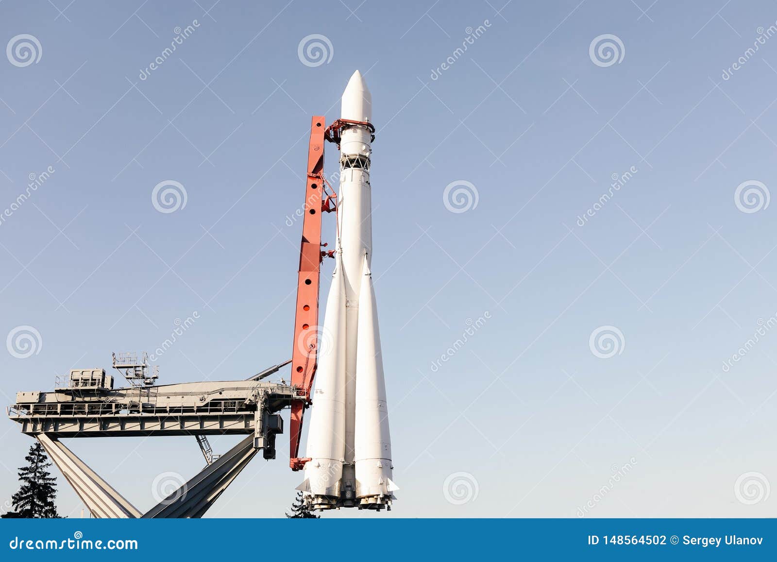White Vertical Rocket Ready for Launch Background Editorial Photography ...
