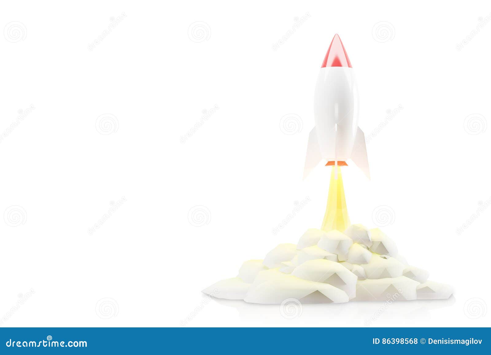 Vertical Rocket Sketch Against White Stock Illustration - Illustration ...