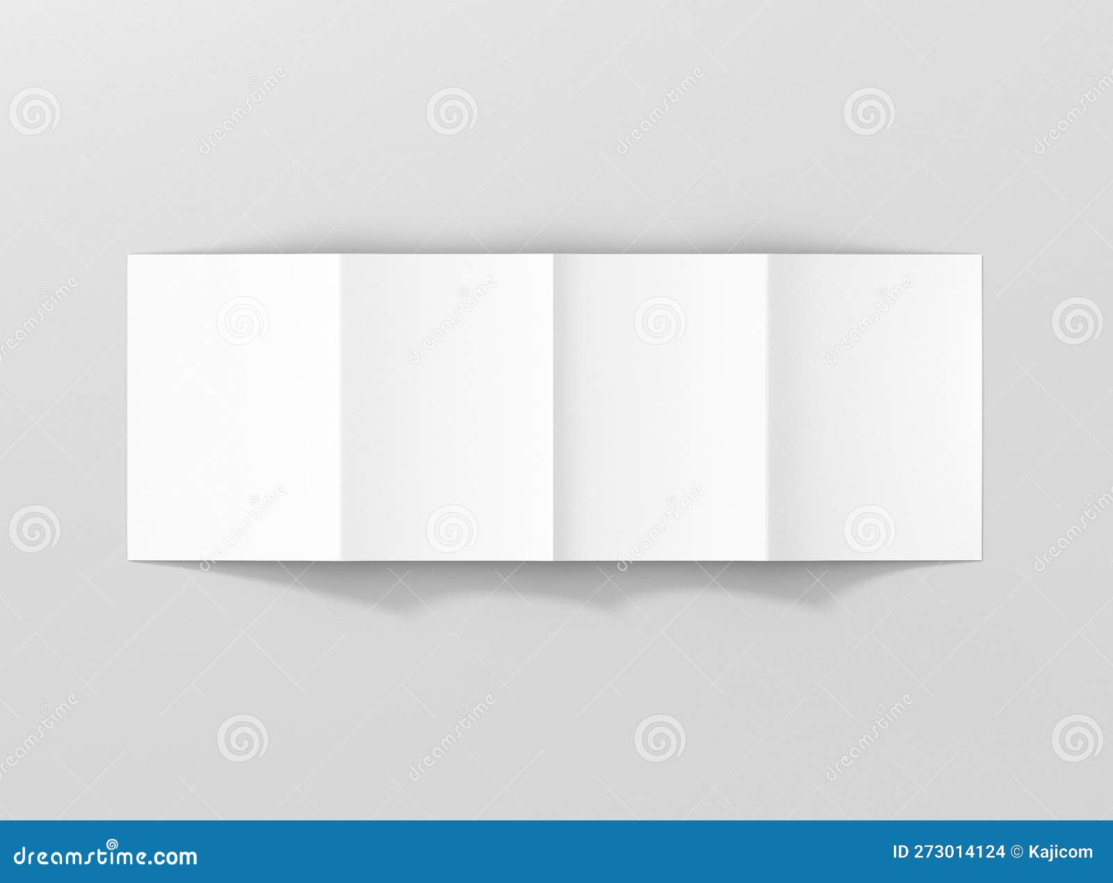 Vertical 4 Roll Fold Brochure Mockup Back Open Top Stock Illustration ...
