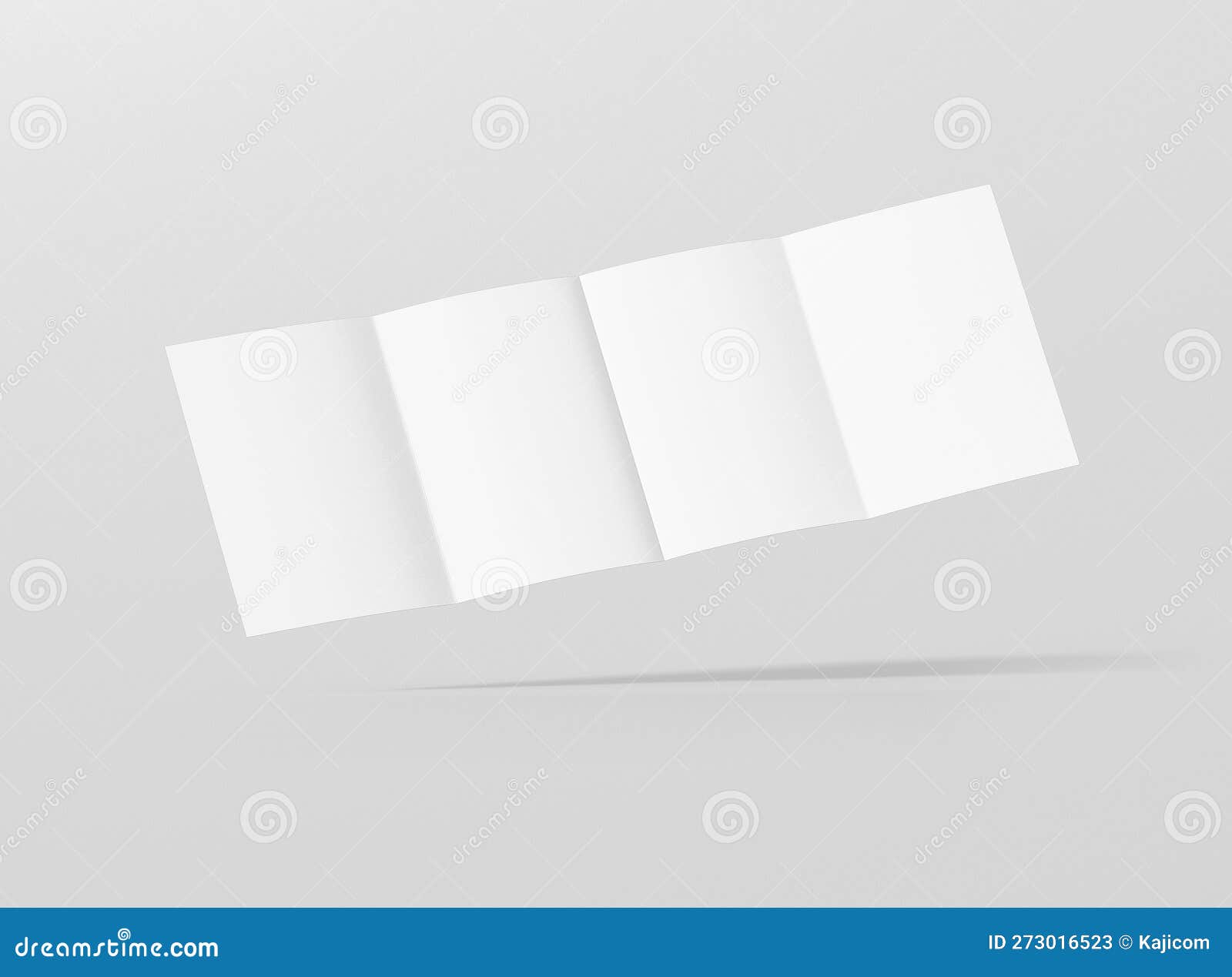 Vertical 4 Roll Fold Brochure Mockup Open Front View Stock Illustration ...