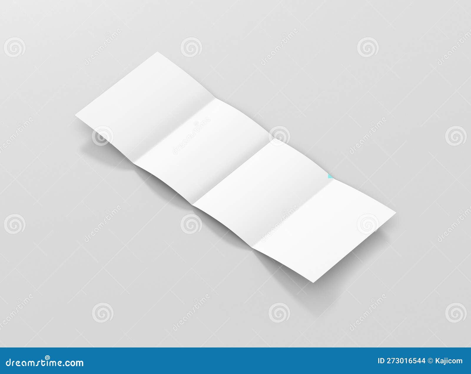 Vertical 4 Roll Fold Brochure Mockup Open Front View Stock Illustration ...