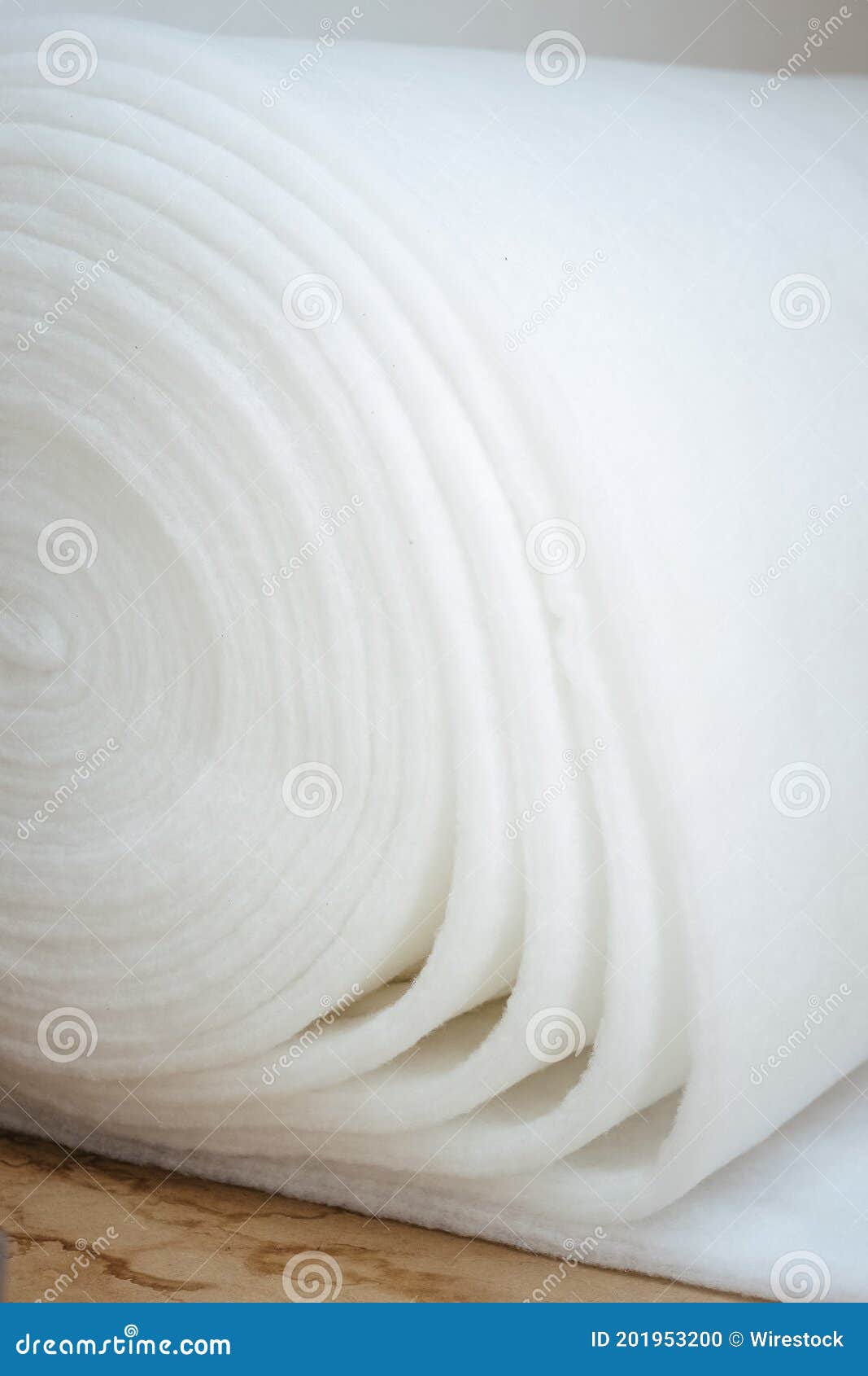 Vertical of a Roll of White Padding for Furniture Stock Photo - Image ...