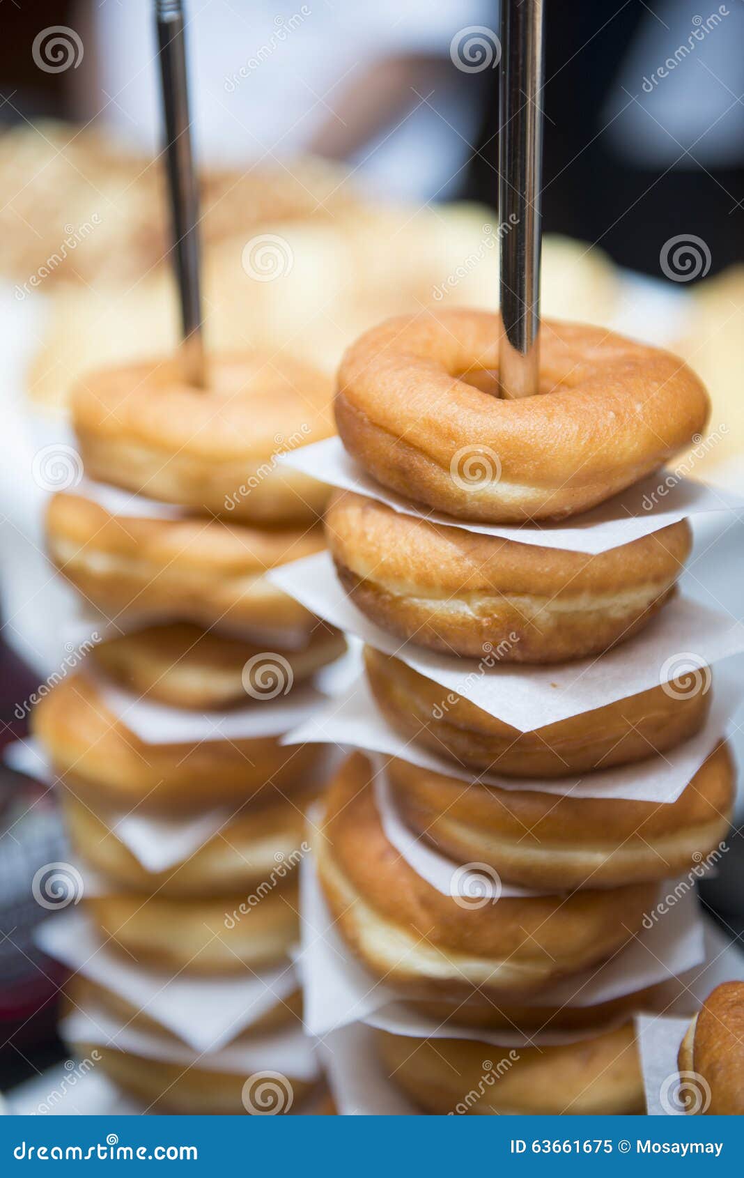 Vertical Row of Fresh Donut Stock Image - Image of bakery, homemade ...
