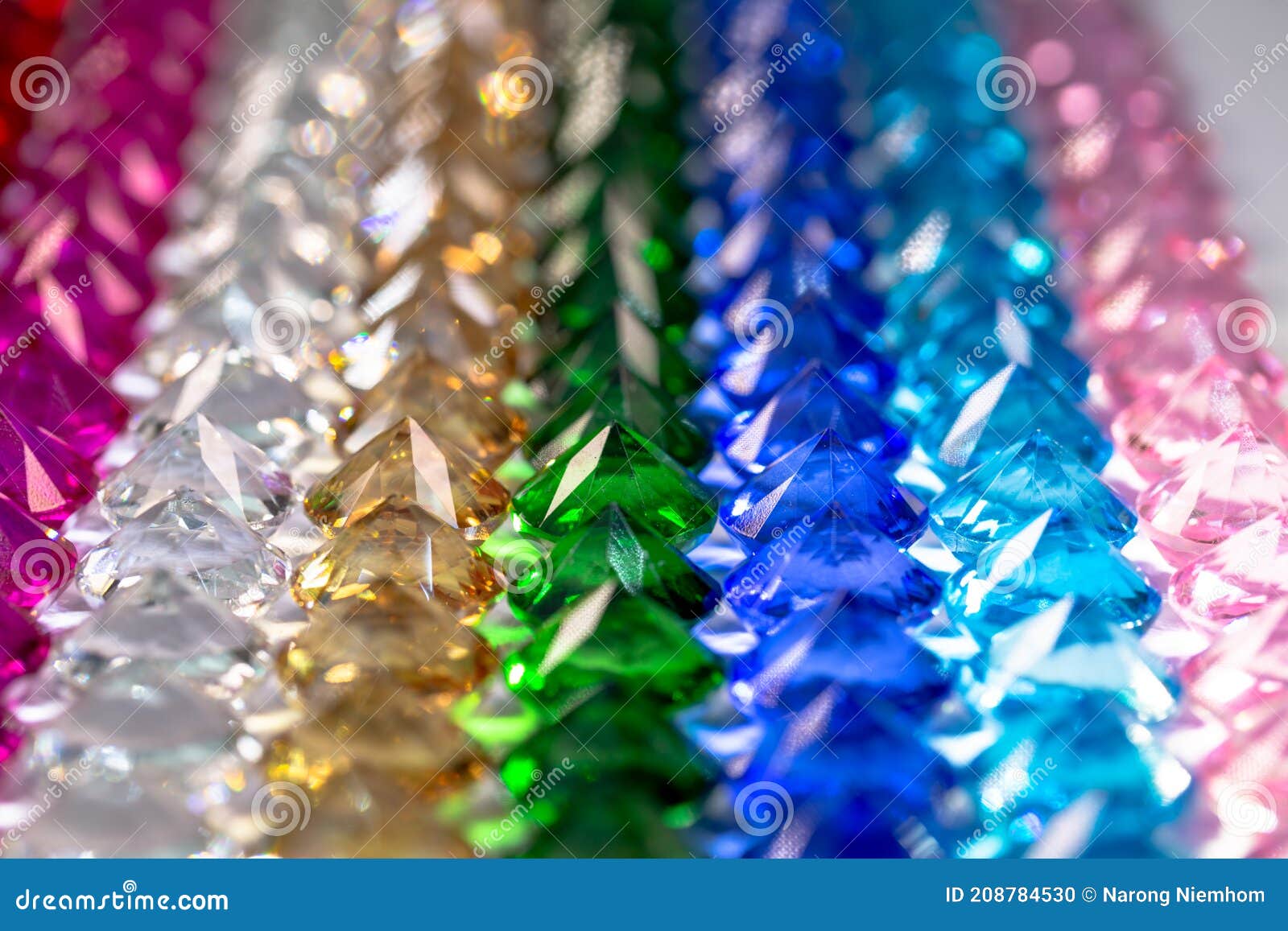 Vertical Rows of Colorful Diamonds Stock Photo - Image of closeup ...