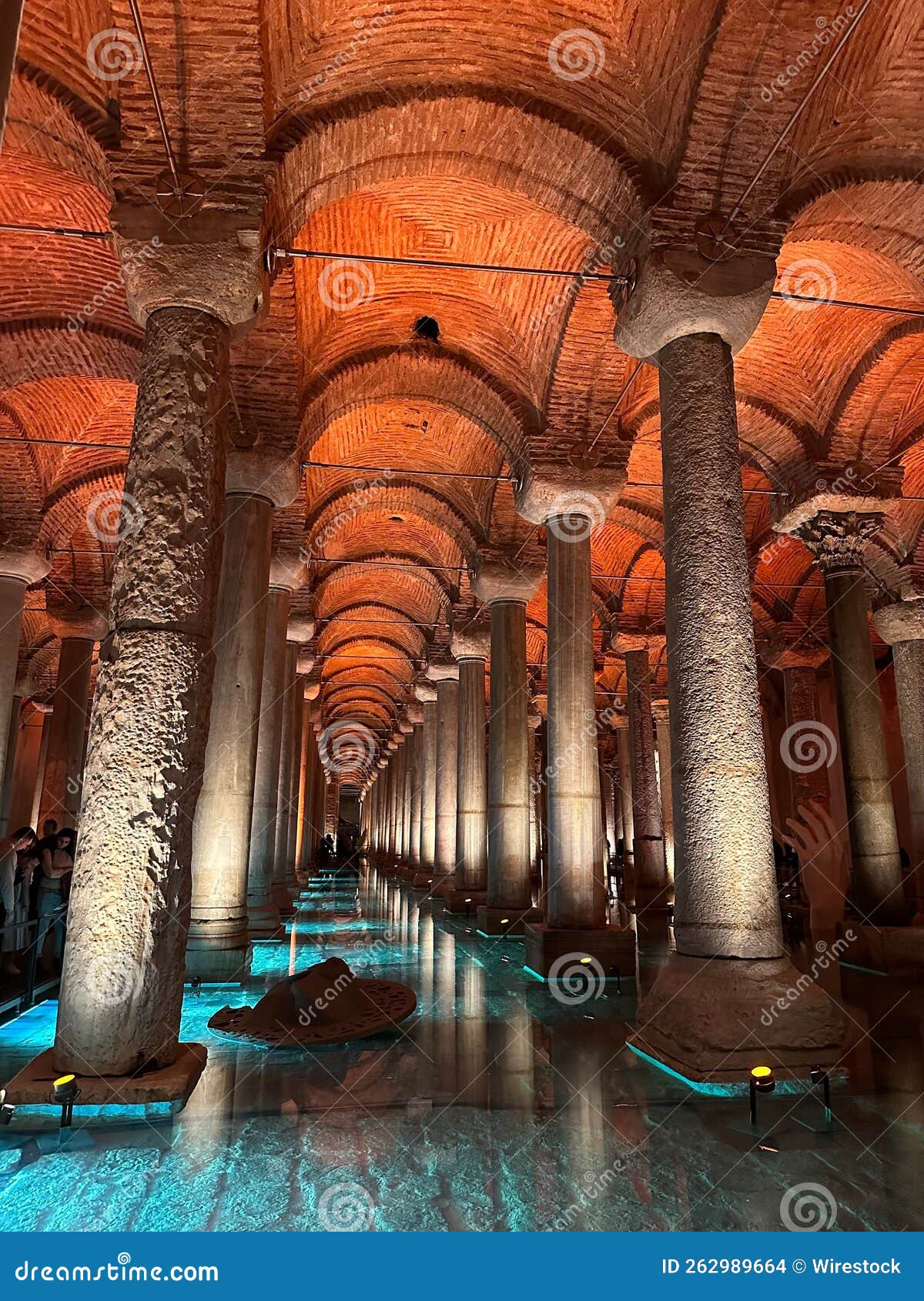 Vertical of the Rows of Columns and Sculptures in the Restored Basilica ...