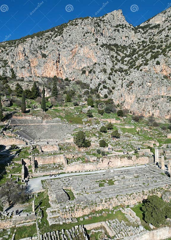 Vertical of the Ruins of Delphi in Greece Stock Photo - Image of ...