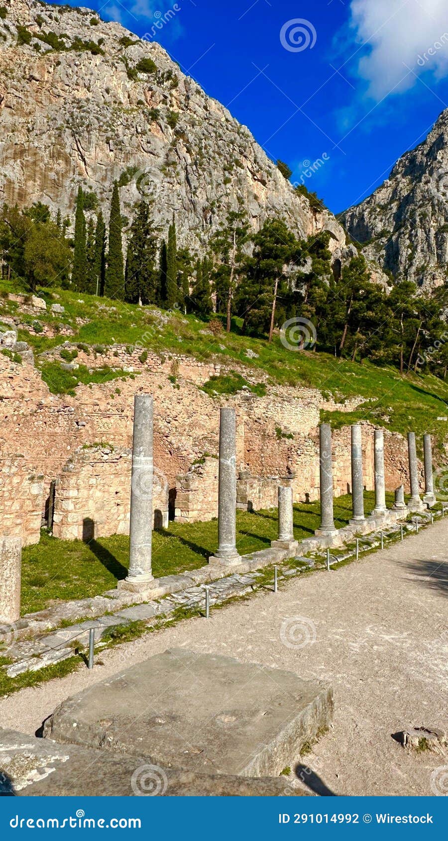 Vertical of the Ruins of Delphi in Greece Stock Photo - Image of rocky ...