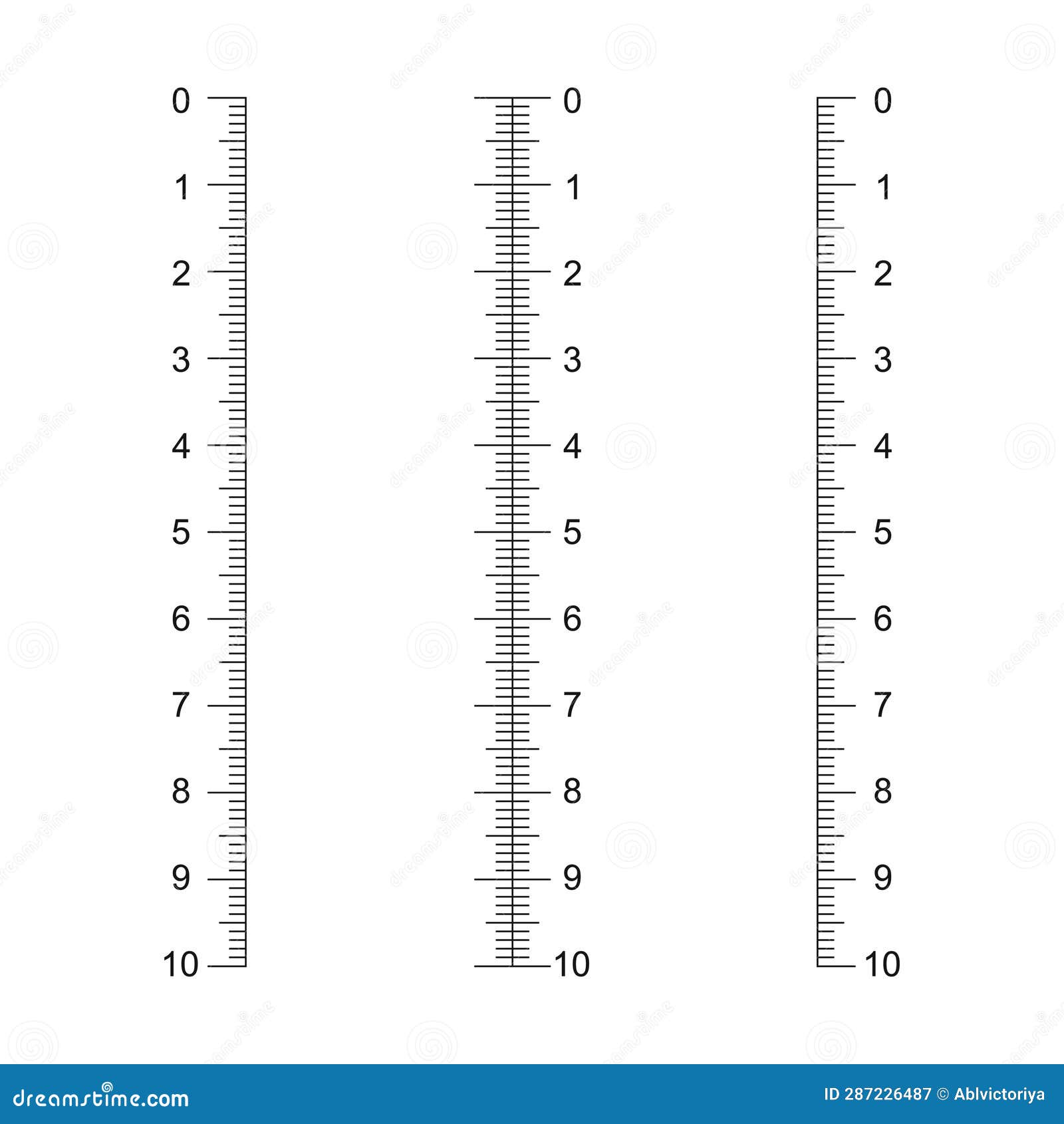 Vertical Ruler Scale With 10 Centimeters Markup. Measuring Chart ...