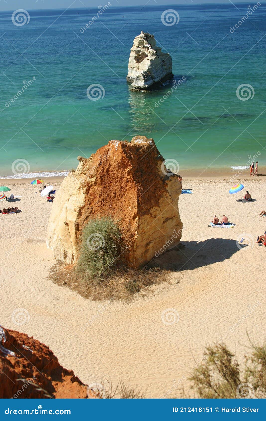 Vertical Scene of a Beach in the Algarve of Portugal Stock Image ...