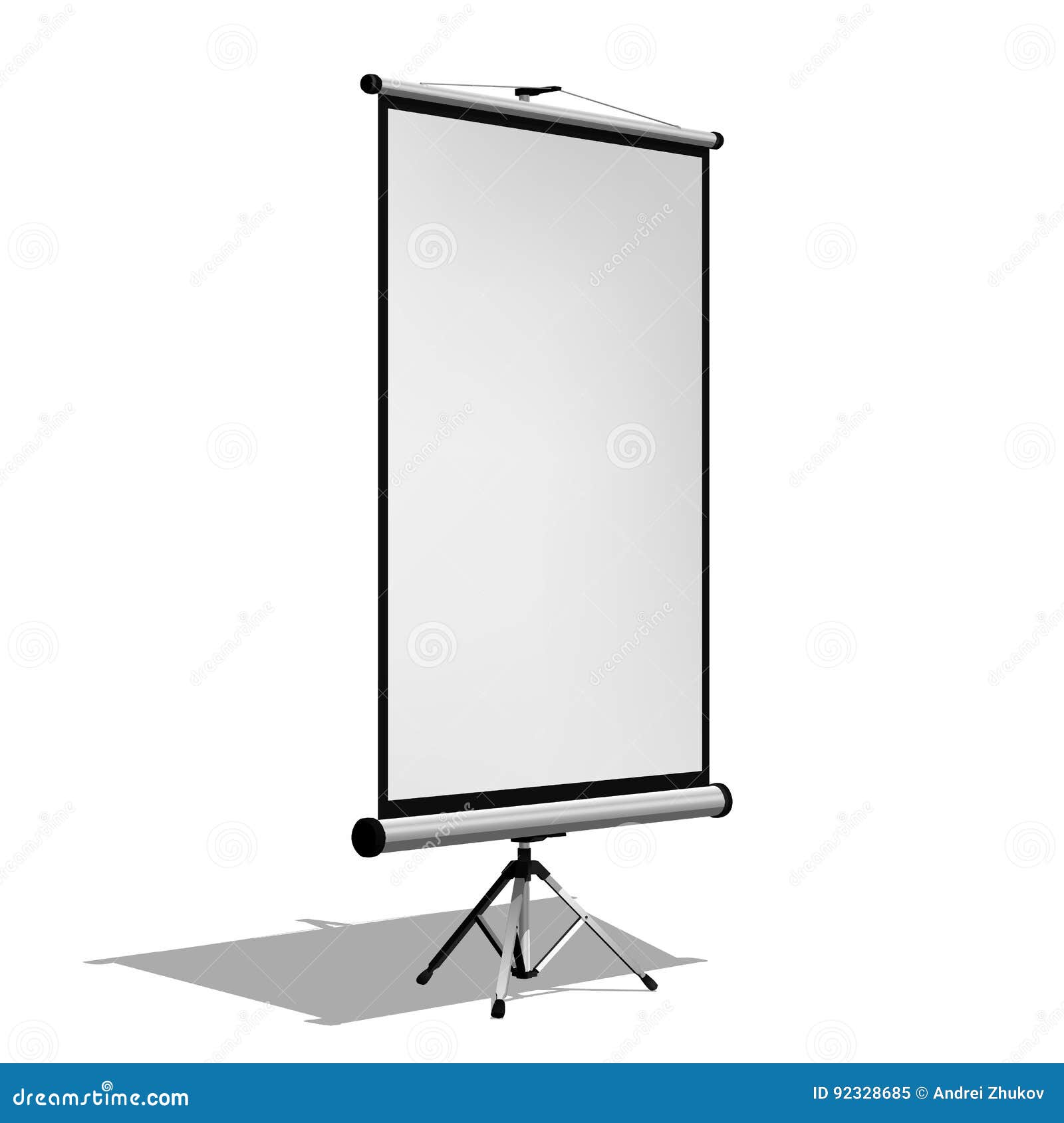 Vertical Screen for a Projector or Advertising Banner. Isolated on ...